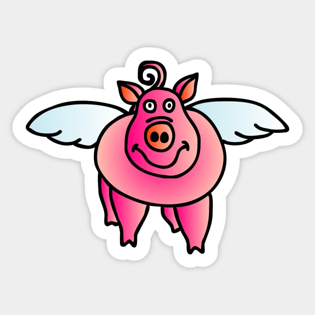 When Pigs Fly - Pig - Sticker | TeePublic