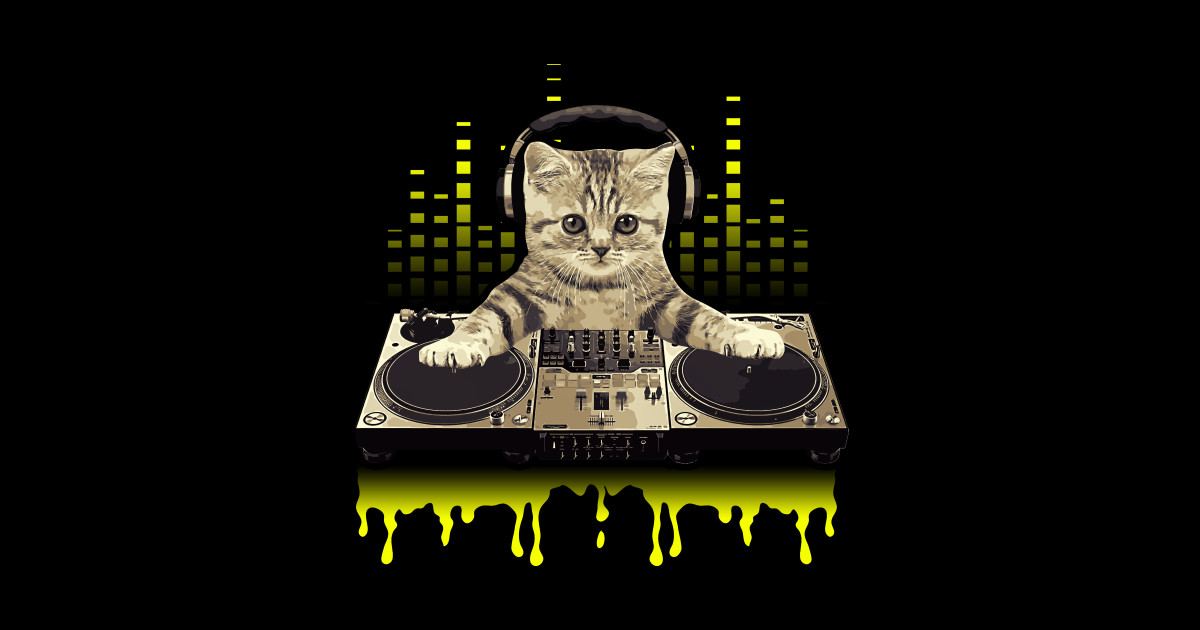 Cool Cat DJing Scratching by Basement Mastermind - Music - Sticker ...
