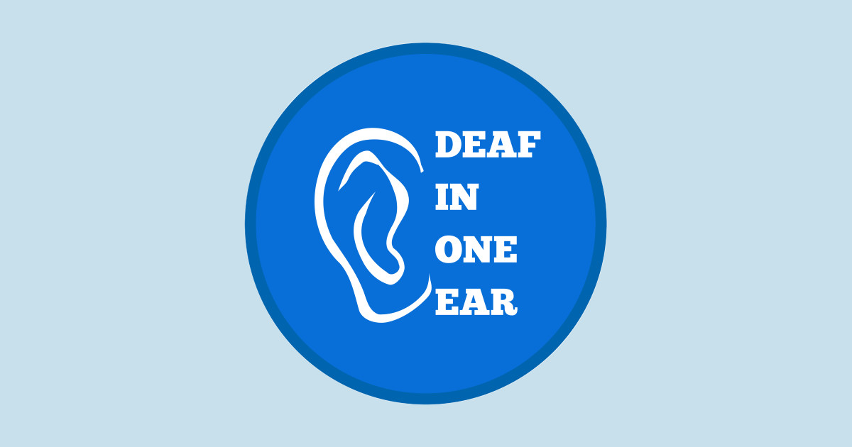 deaf in one ear symbol - blue design - Deaf - T-Shirt | TeePublic