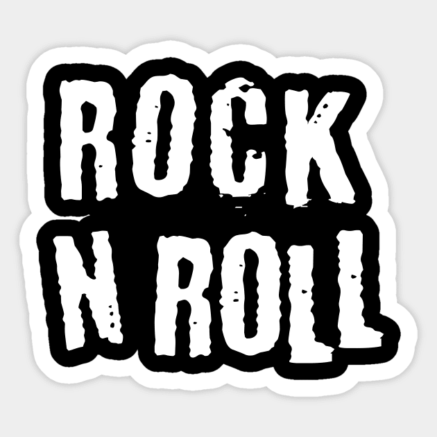 cool distorted rock n roll logo - Rock N Roll - Sticker | TeePublic