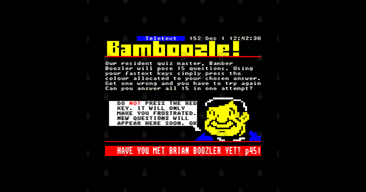 90s Retro Bamboozle Teletext - Teletext - T-Shirt | TeePublic