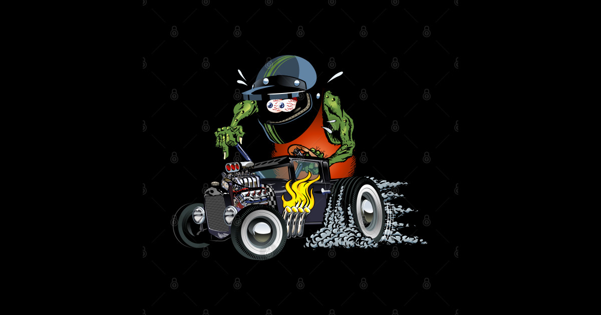 Cartoon retro rat rod - Cartoon Car - Sticker | TeePublic