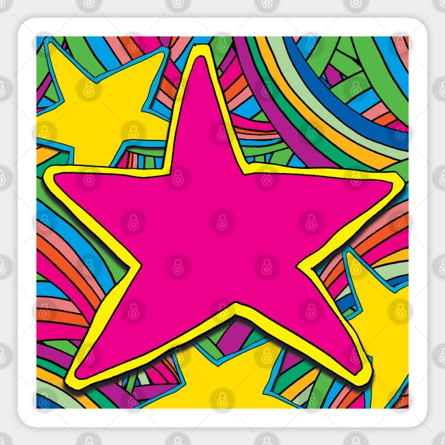 COLOURFUL STARS ILLUSTRATION - Star - Sticker | TeePublic