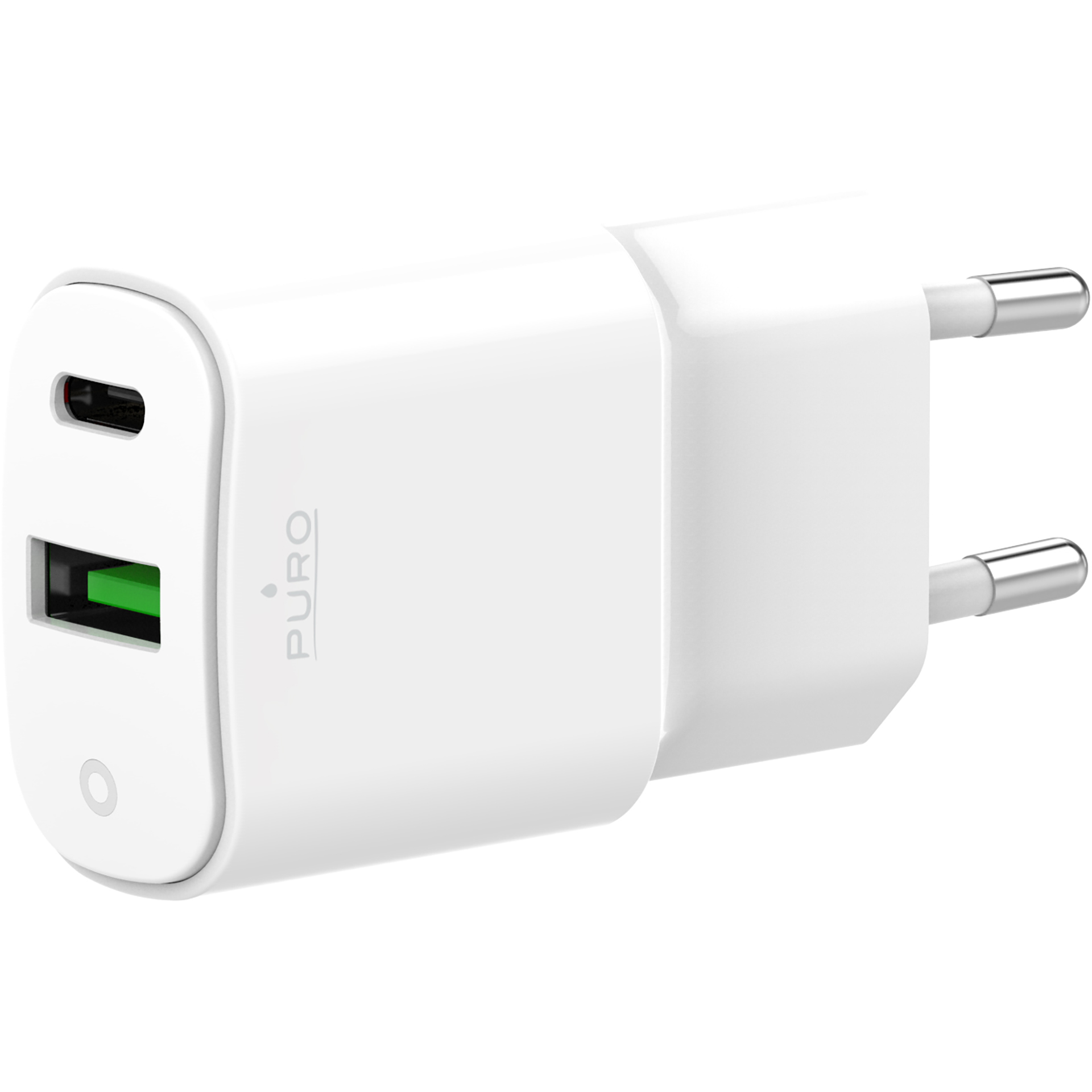 Toalaadija adapter Puro 20 W USB-C ja USB-A väljundiga
