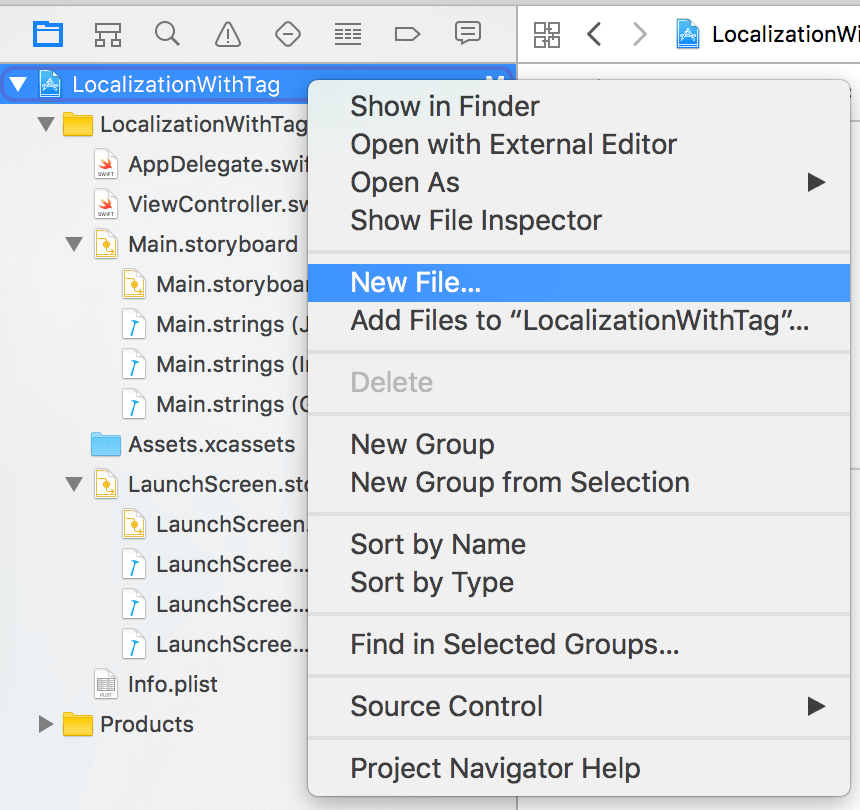 iOS localization menggunakan tag tertentu