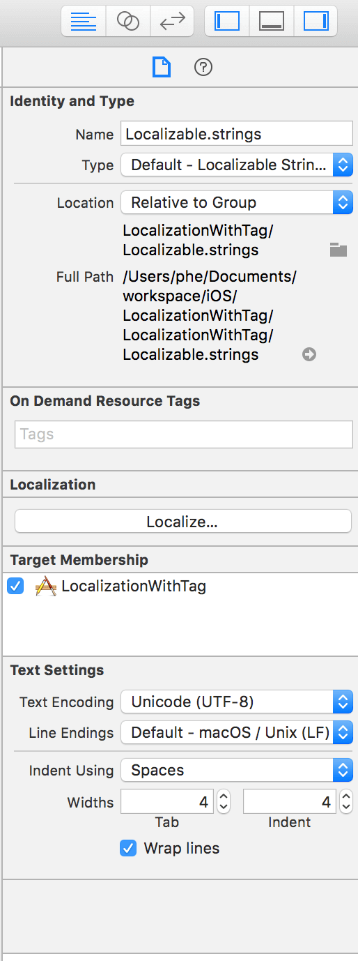 iOS localization menggunakan tag tertentu