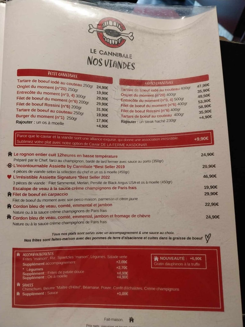 Restaurant Le Cannibale à Strasbourg - Menu, avis, prix et réservation ...