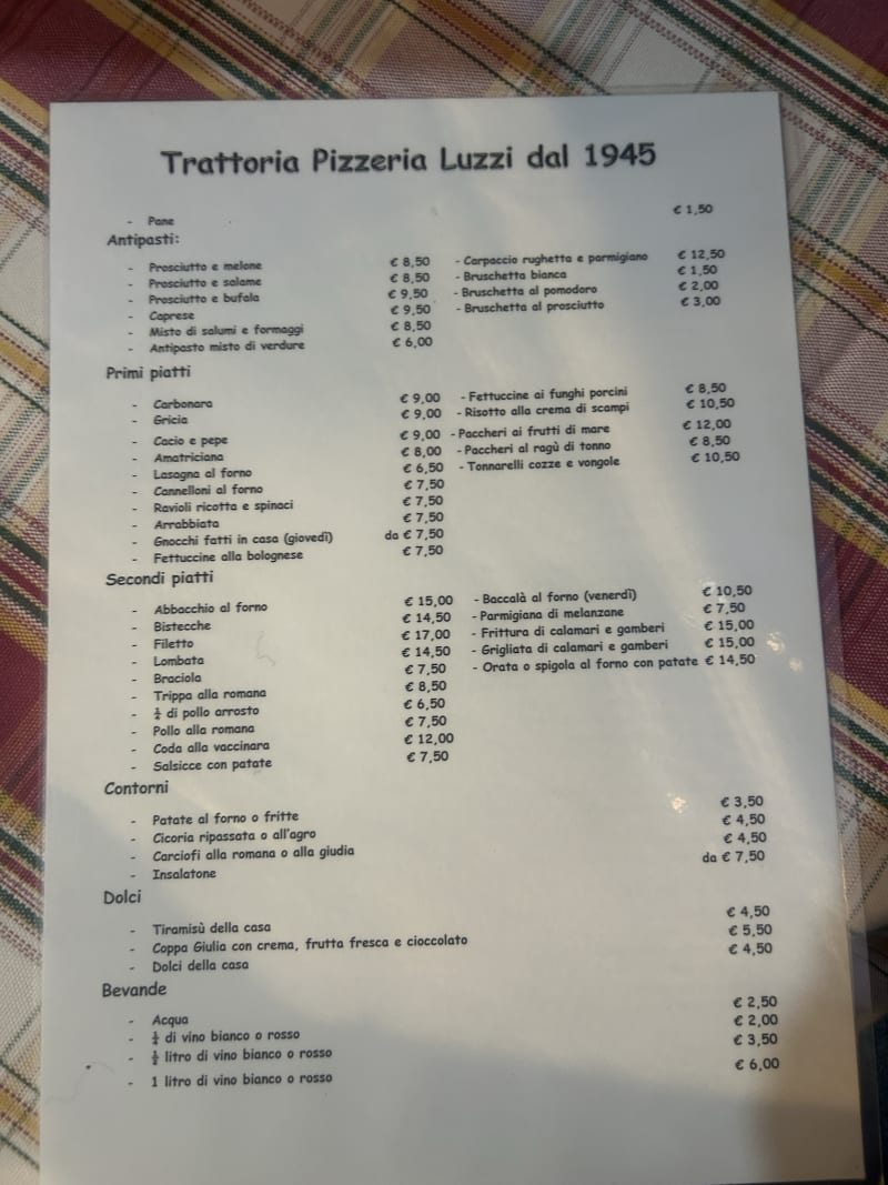 Trattoria Pizzeria Luzzi dal 1945 in Rome - Restaurant Reviews, Menu ...