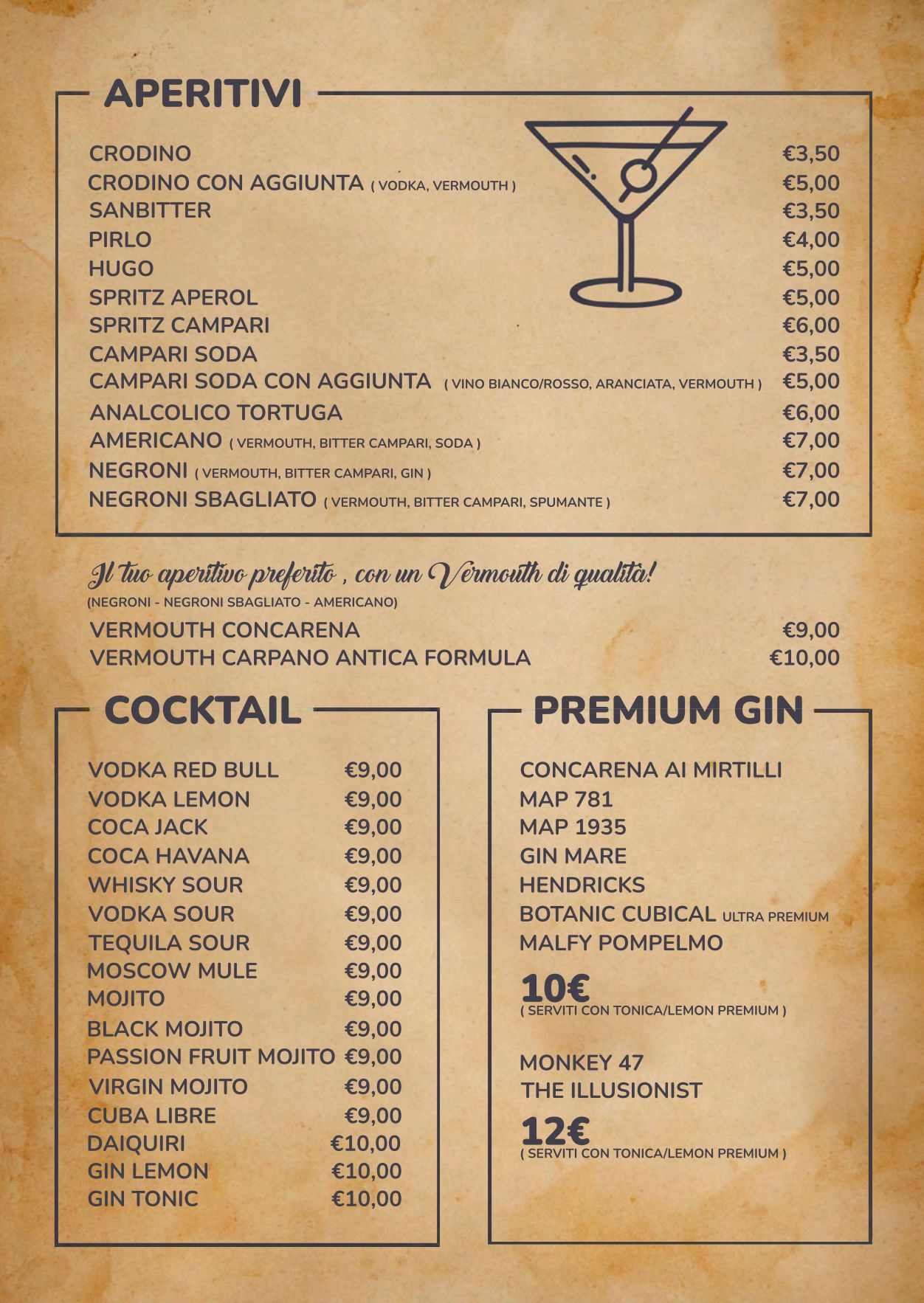 Tortugas menu store