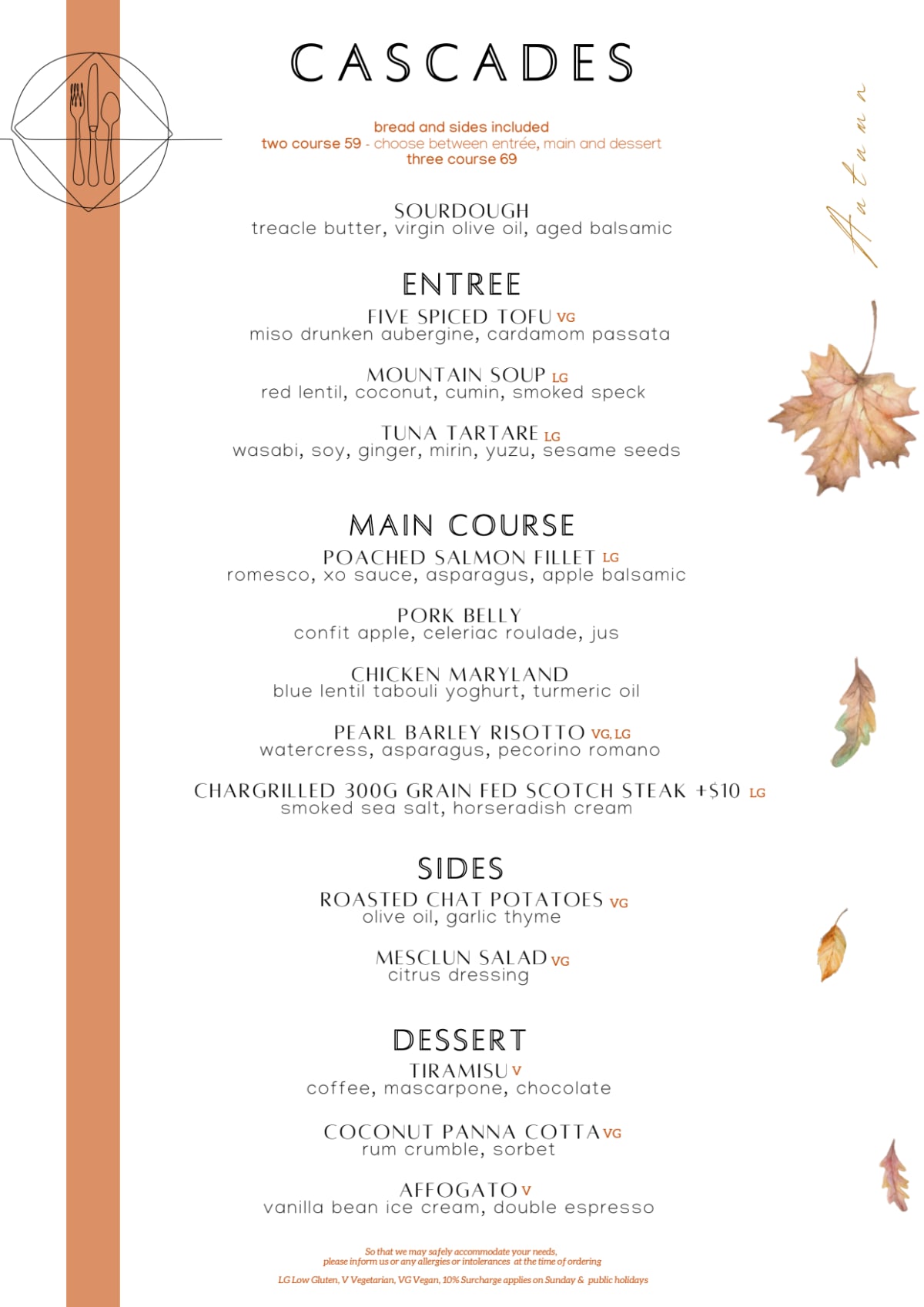 Menus 2024 - Cascades in Thredbo | TheFork