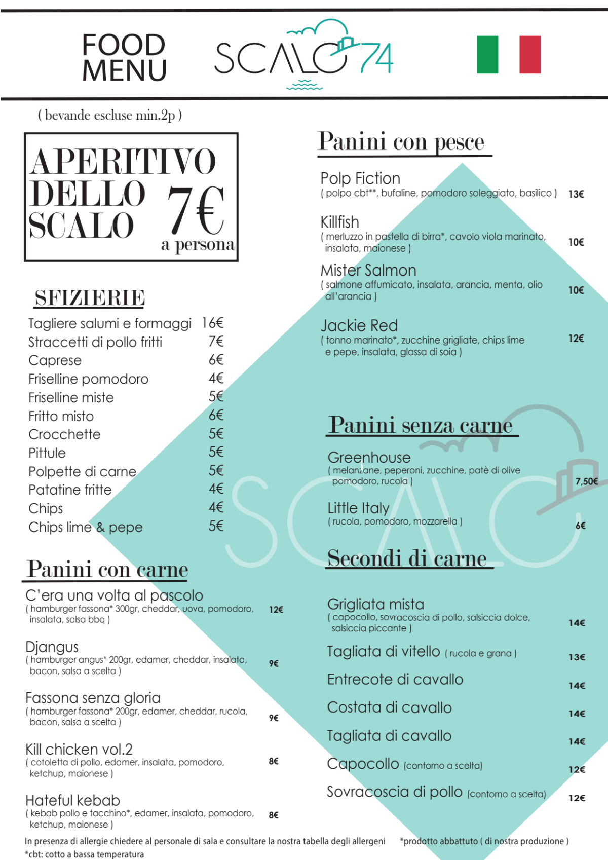 Menu 2024 - Scalo 74 RistoPub - Otranto em Otranto | TheFork