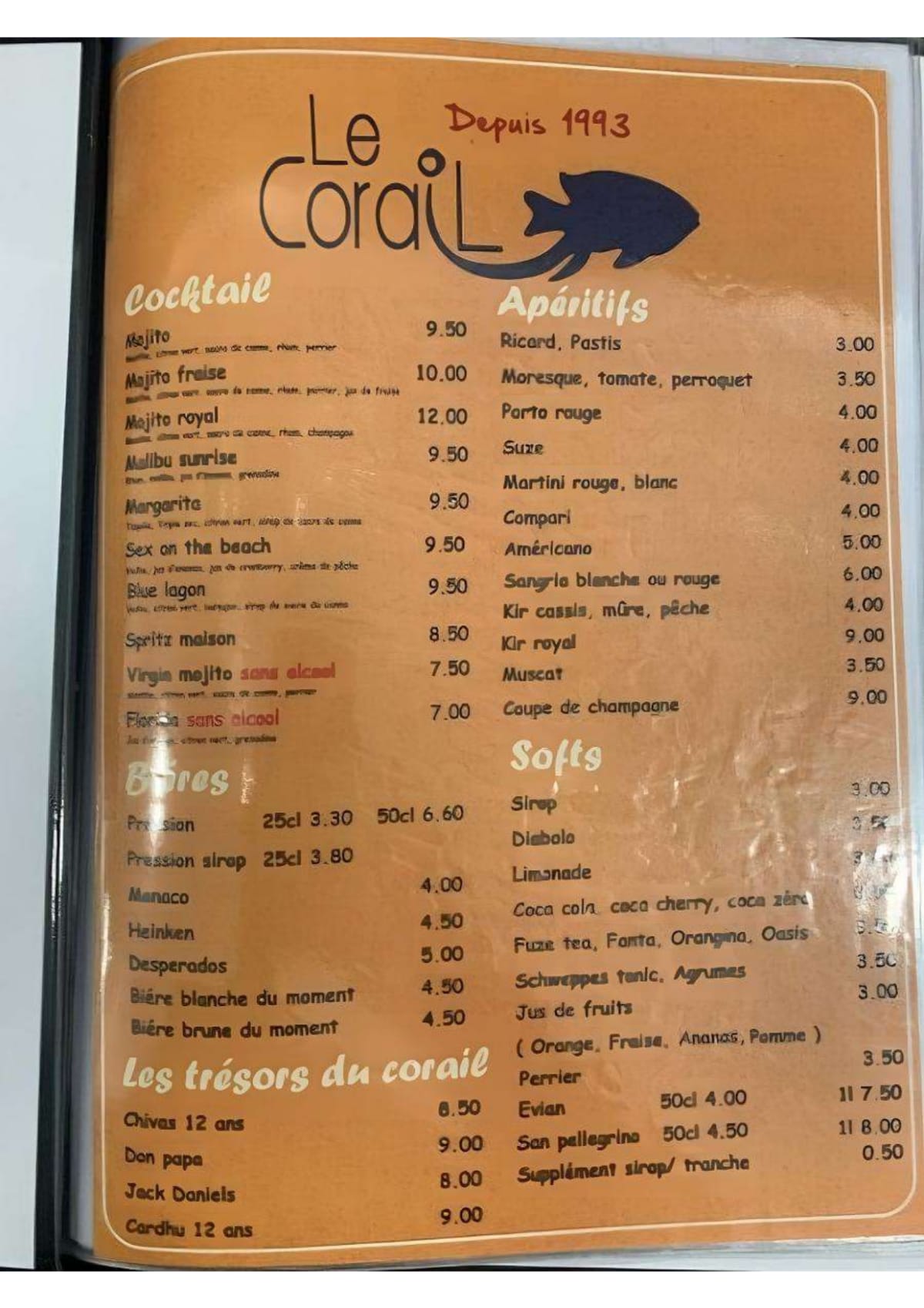 Menù completo e carta 2024 - Le Corail a Agde | TheFork