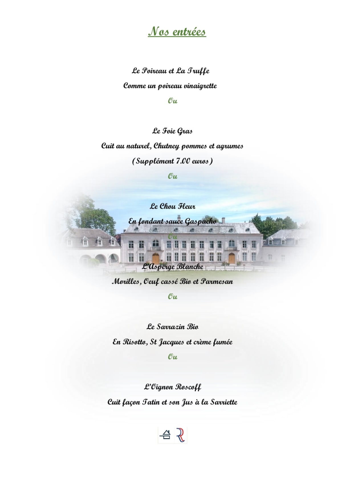Carte et Menus 2024 - Château de Cocove à Recques-sur-Hem | TheFork