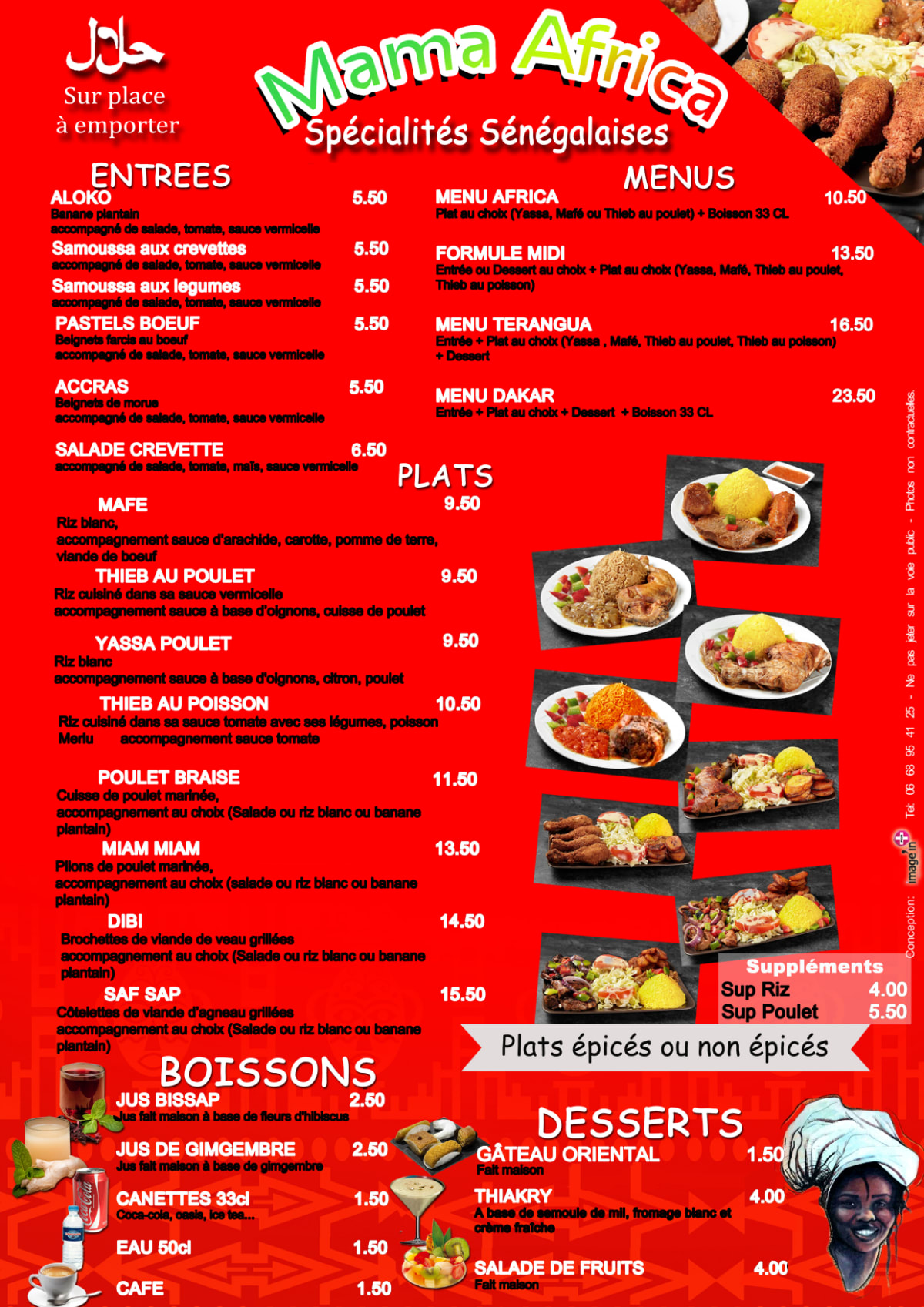 Menu 2024 - Mama Africa in Clermont-Ferrand | TheFork