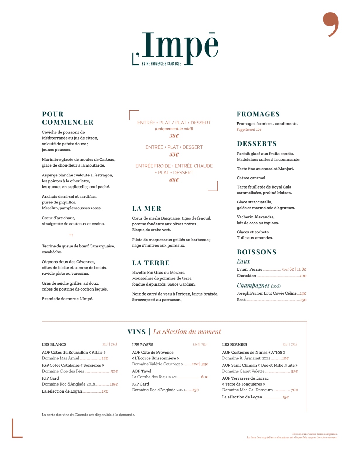 Carte et Menus 2023 - Brasserie L'Impé à Nîmes | TheFork