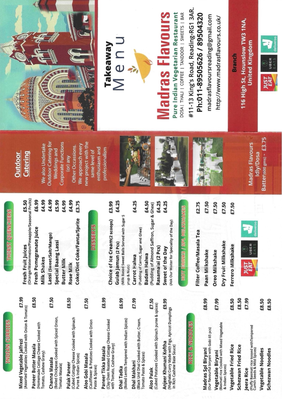 Carte et Menus 2024 - Madras Flavours à Reading | TheFork