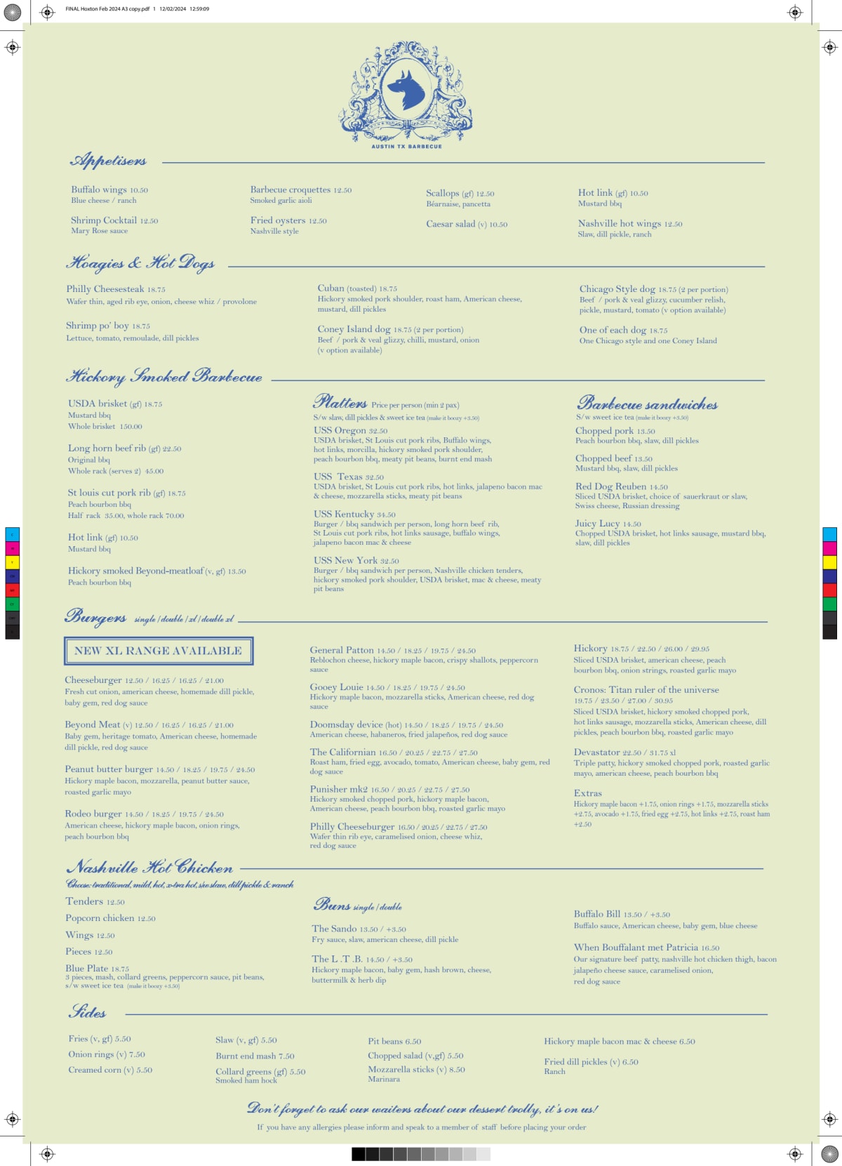 Carta y menù 2024 Actualizados - Red Dog Saloon Hoxton en Londres | TheFork