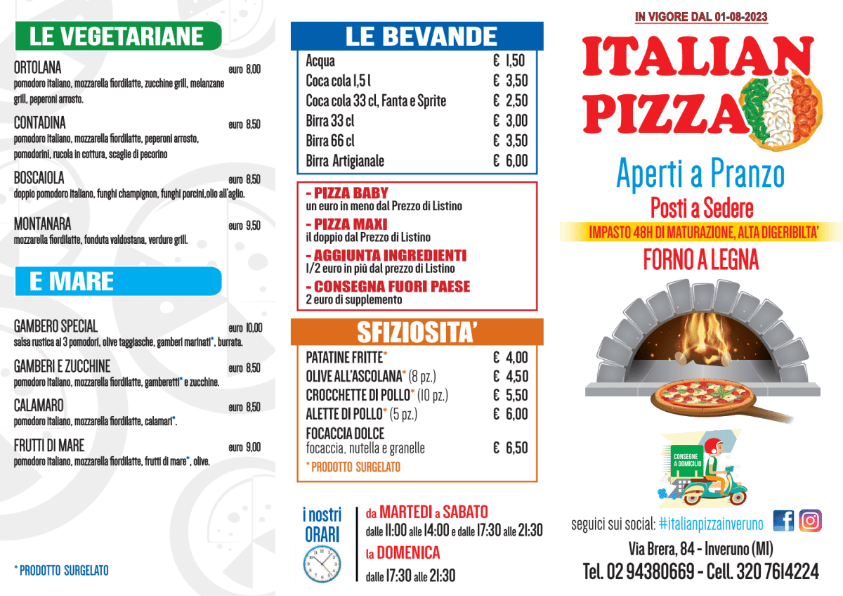 Carte et Menus 2024 - Italianpizza à Inveruno | TheFork