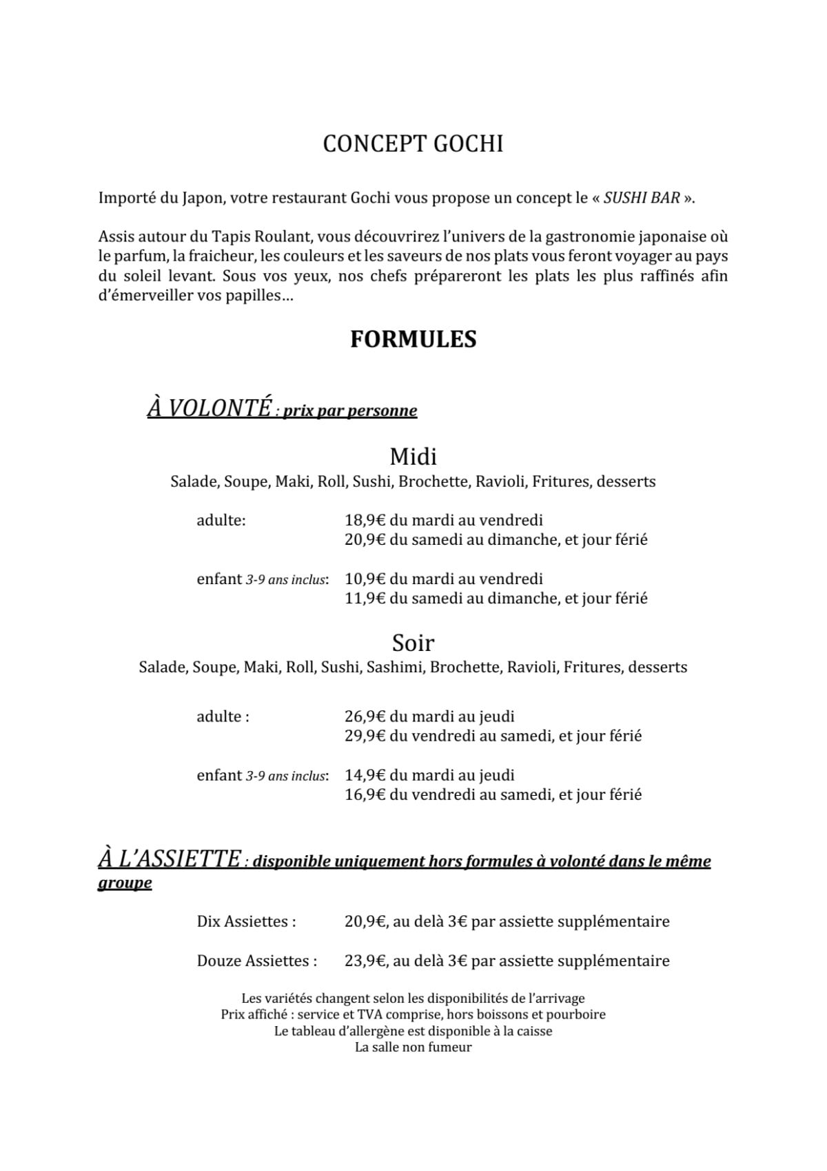 Menu 2024 - Gochi Perrache in Lyon | TheFork