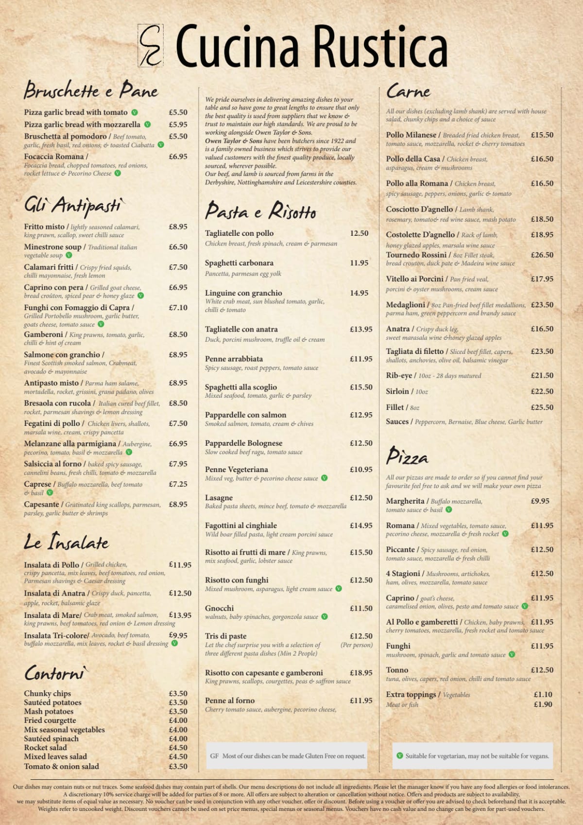Menu 2024 - Cucina Rustica in Birmingham | TheFork