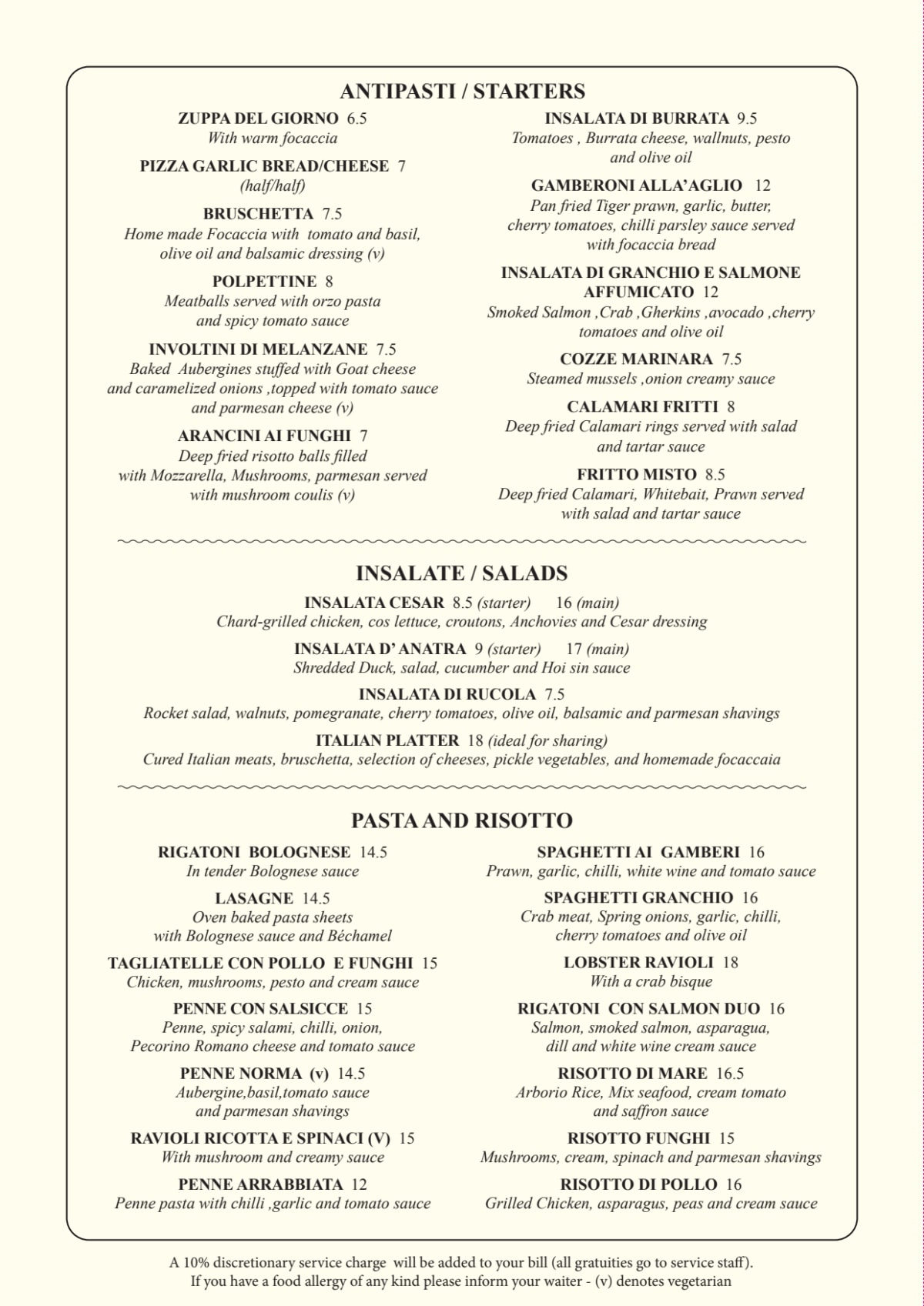 Carte et Menus 2024 - Noto Surrey à Croydon | TheFork