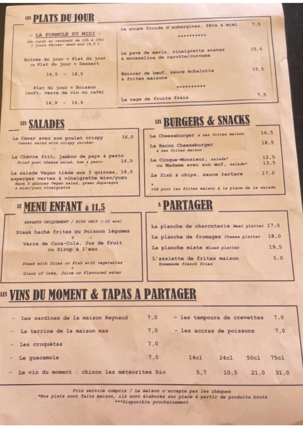 Carte et Menus 2023 - Le Saint-Tropez à Paris | TheFork