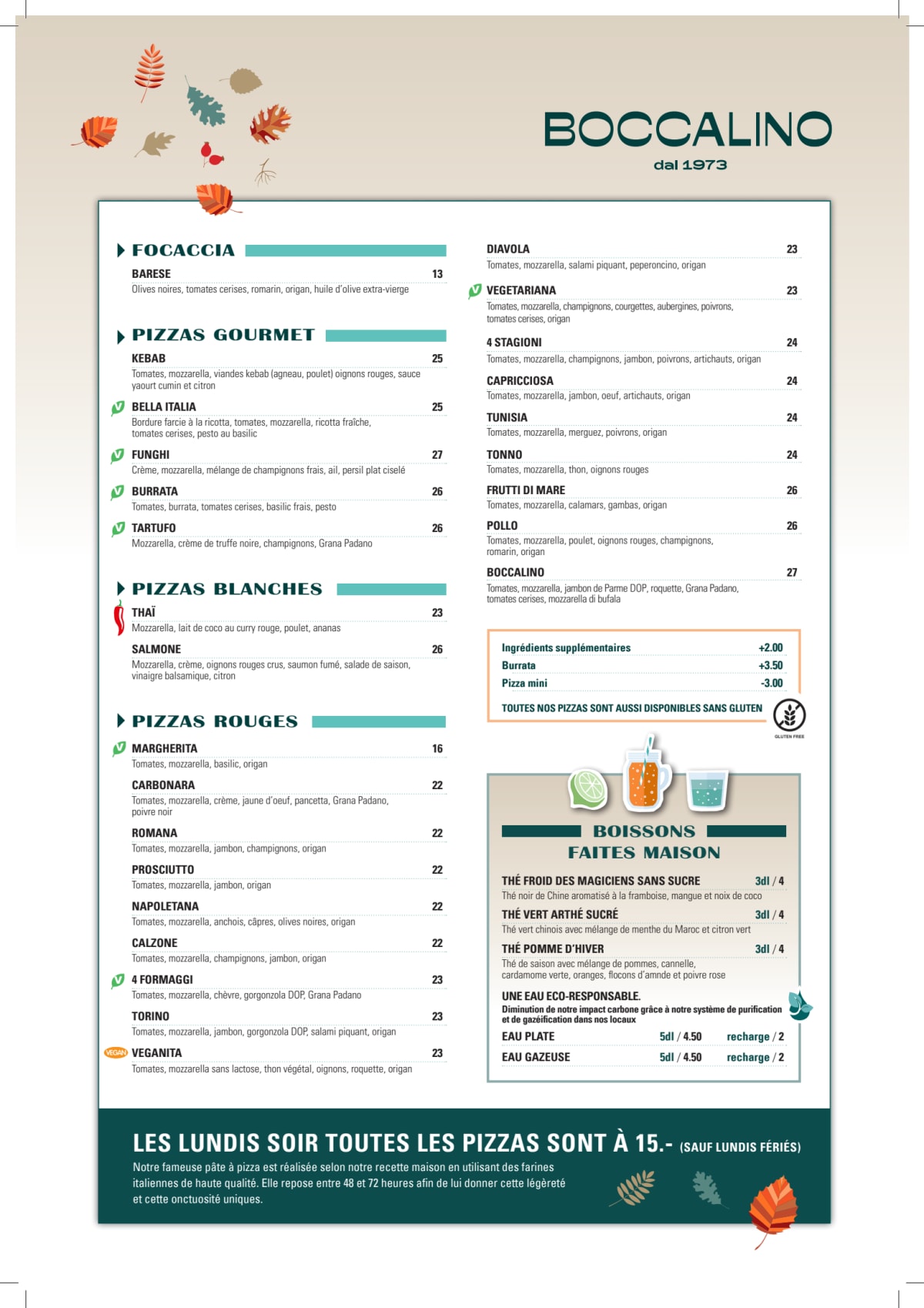 Carte et Menus 2023 - Boccalino à Lausanne | TheFork
