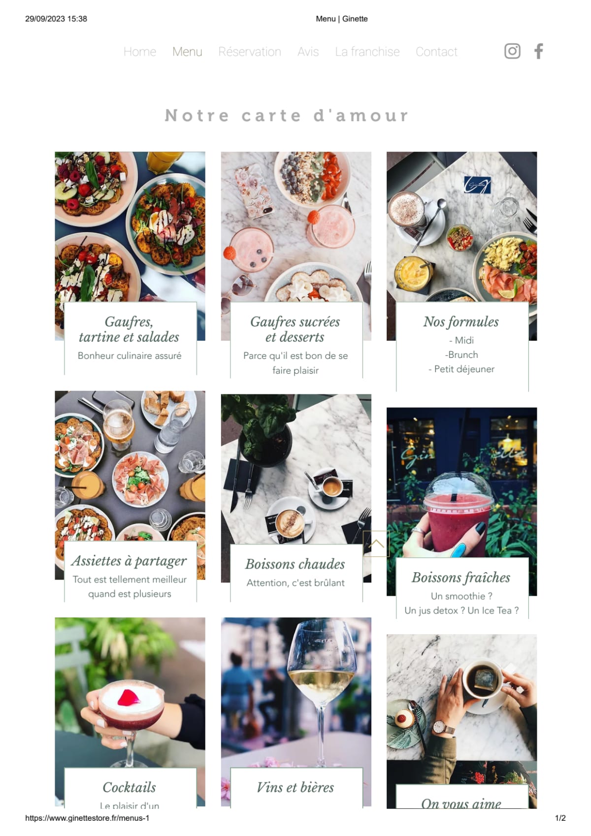 Carte et Menus 2024 - Ginette à Rouen | TheFork