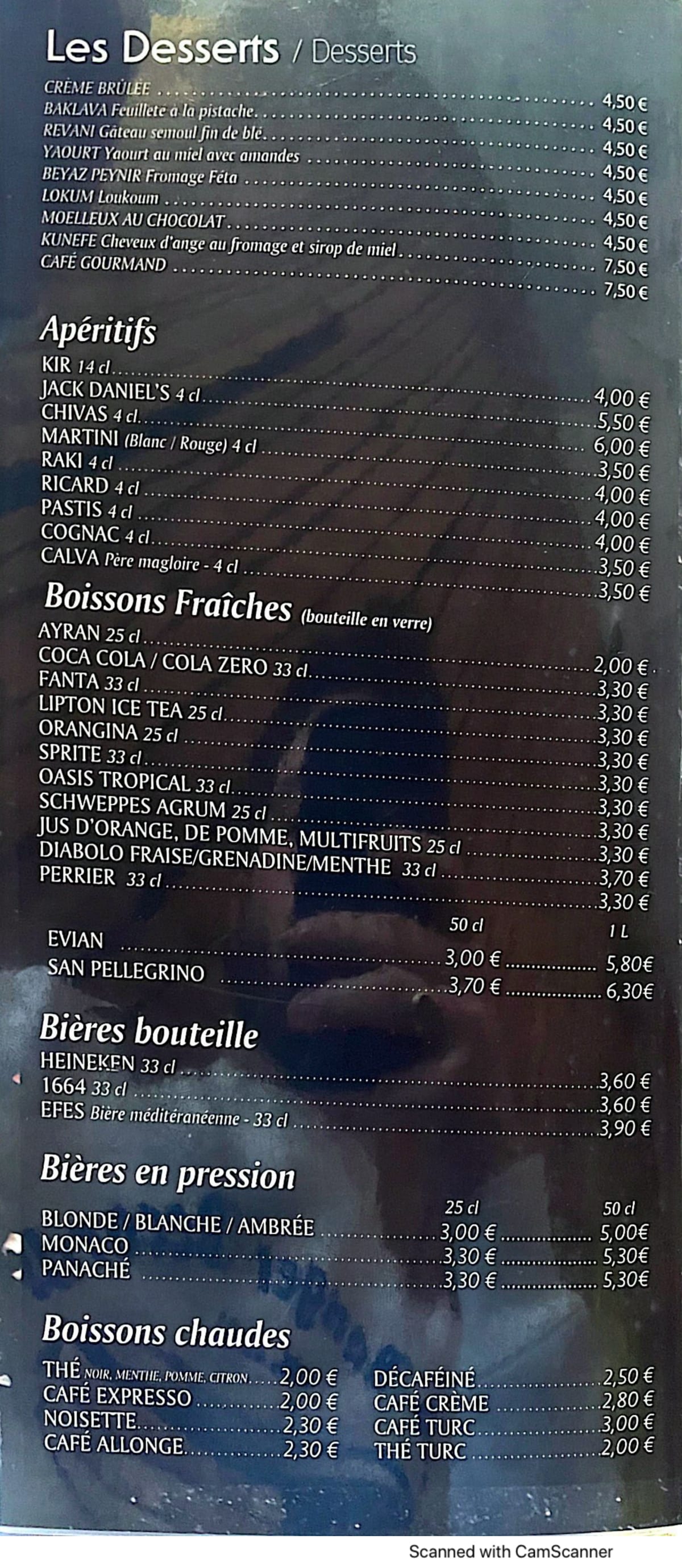 Carte et Menus 2024 - Les Delices d'Amour à Paris | TheFork