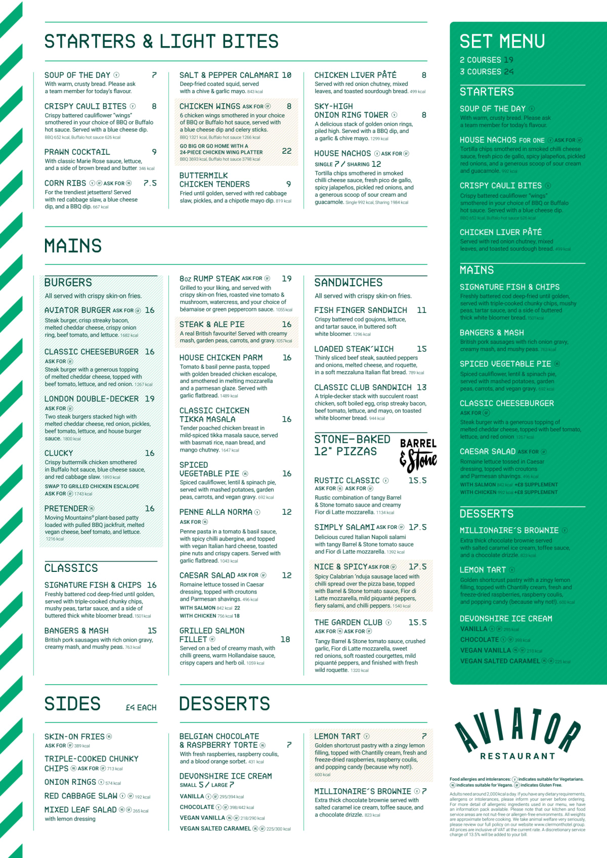 Menu 2024 - Aviator Sports Bar & Restaurant in West Drayton | TheFork