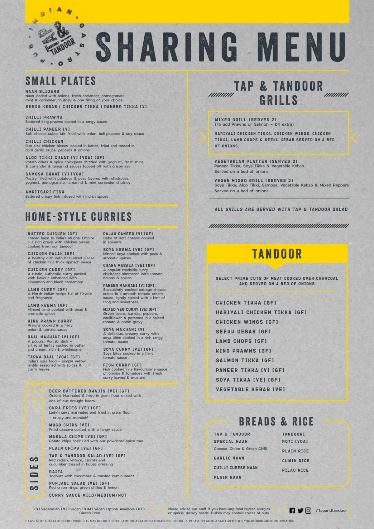 Menù completo e carta 2024 - Tap & Tandoor a Southampton | TheFork