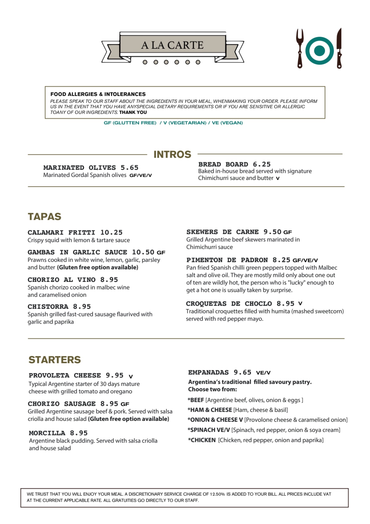 Carte et Menus 2024 - Buenos Aires Nights Steakhouse - Ashford à ...