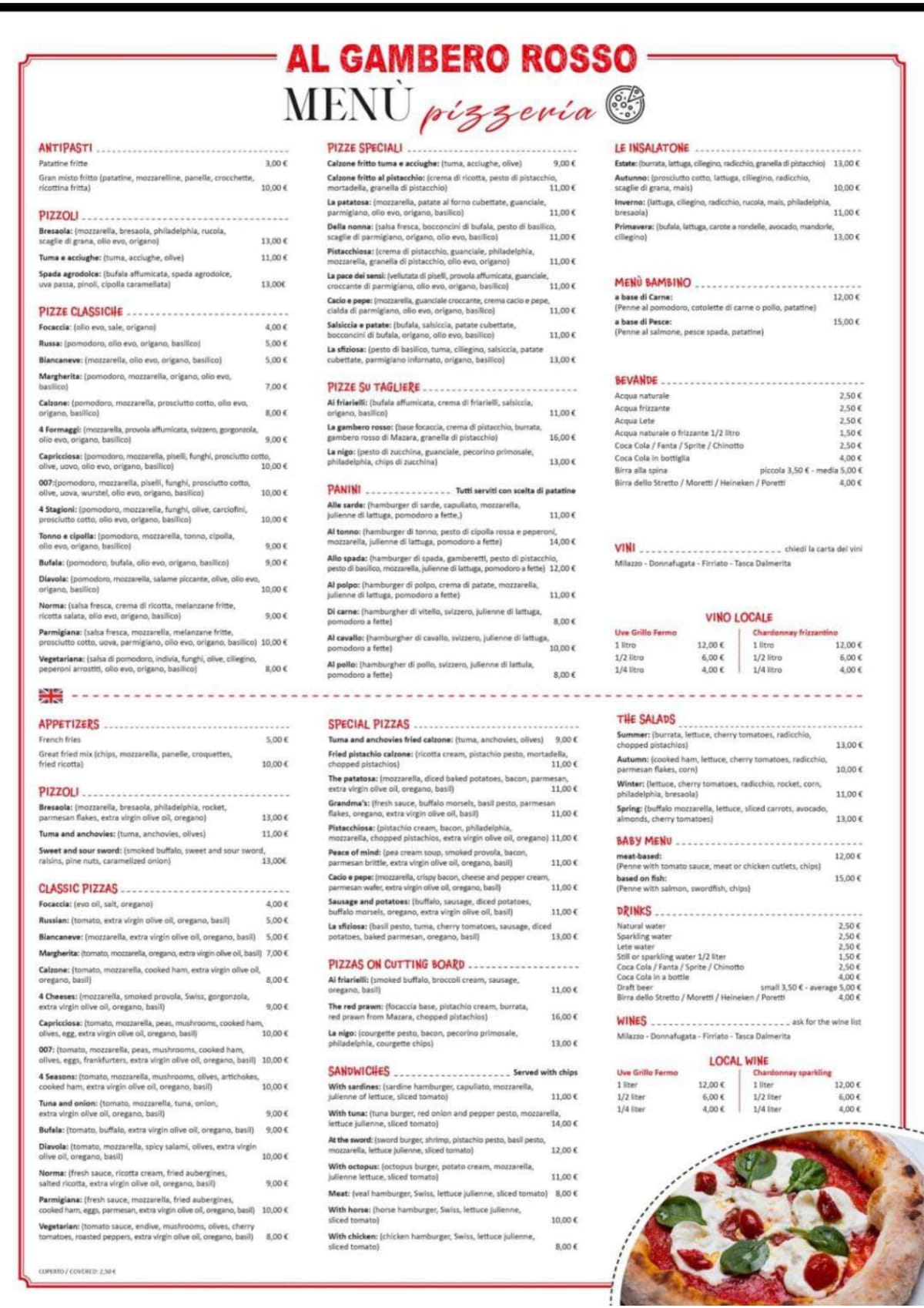 Carta y menù 2024 Actualizados - Al gambero rosso en Siracusa | TheFork