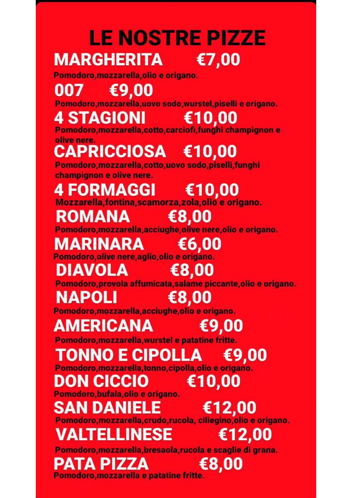 Menu 2024 - Pizzeria Gluck in Milan | TheFork