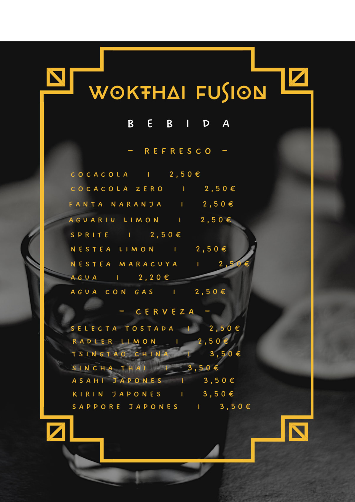 Menu 2024 - Wok Thai Fusión in Oviedo | TheFork