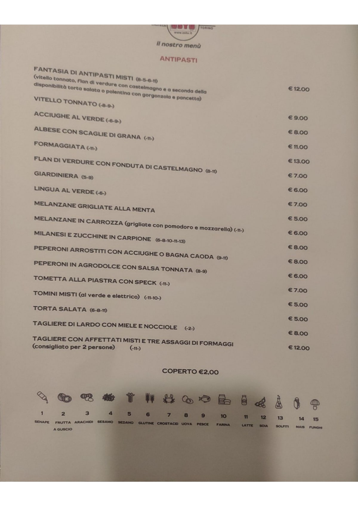 Menù completo e carta 2024 - L'Ostu a Torino | TheFork