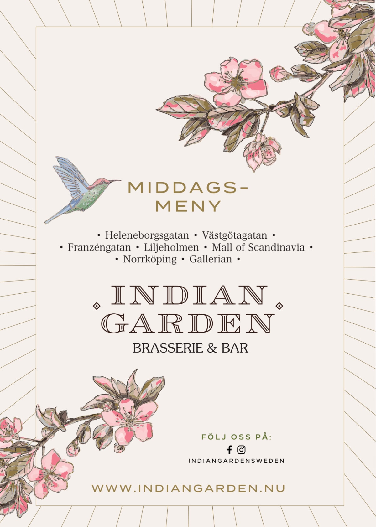 Meny 2024 - Indian Garden Mall of Scandinavia i Solna | TheFork