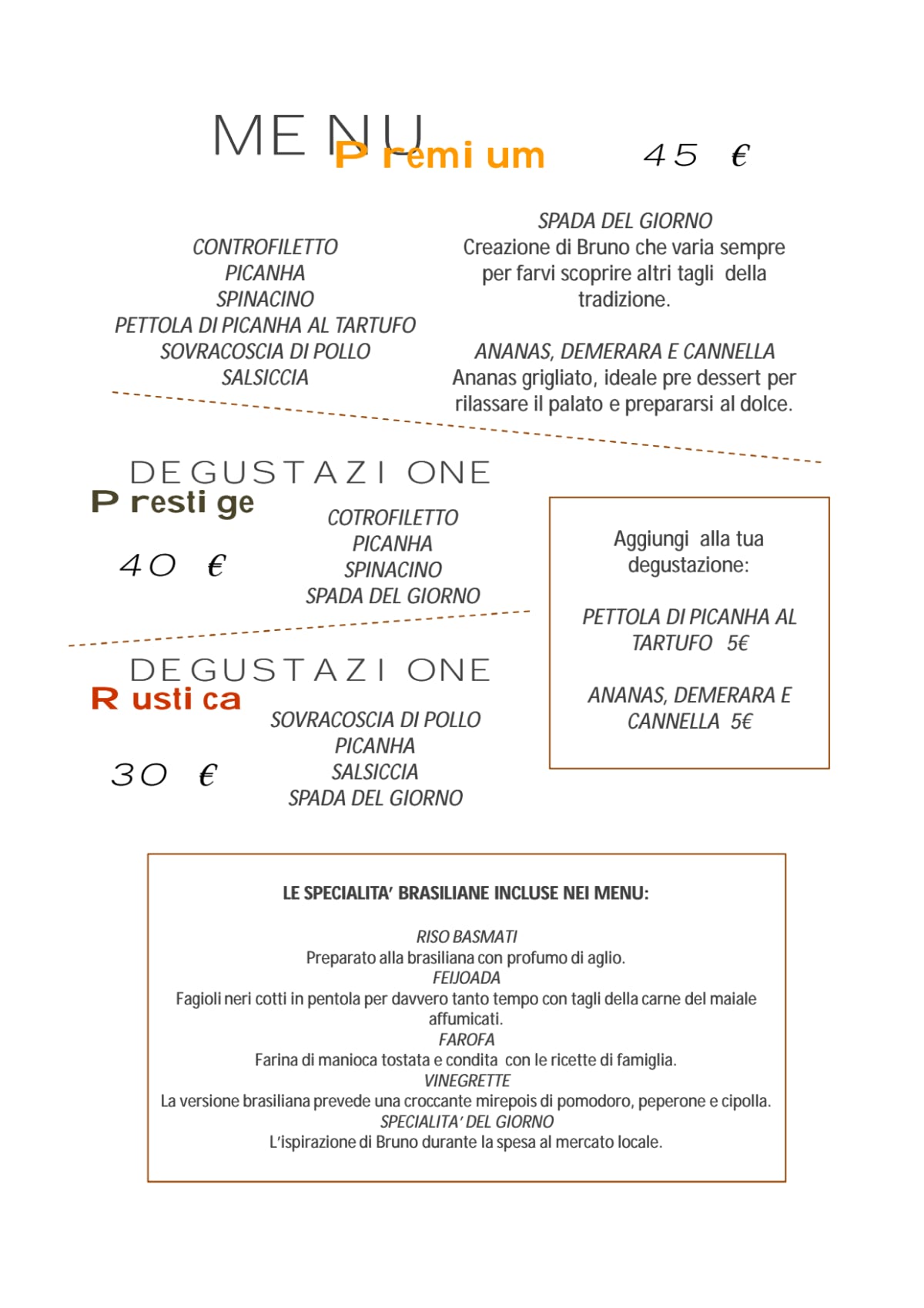 Menù completo e carta 2024 - Ristorante Brasiliano Raiz a Nizza ...