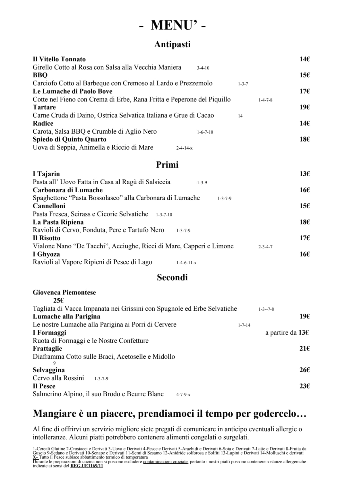 Menù completo e carta 2023 - Osteria della Rosa Rossa a Cherasco | TheFork