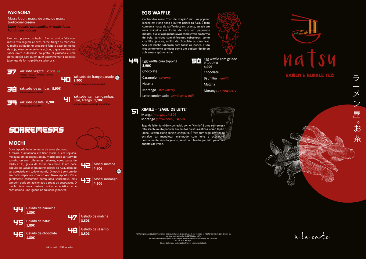 Carte et Menus 2024 - Natsu Ramen Loulé à Loulé | TheFork