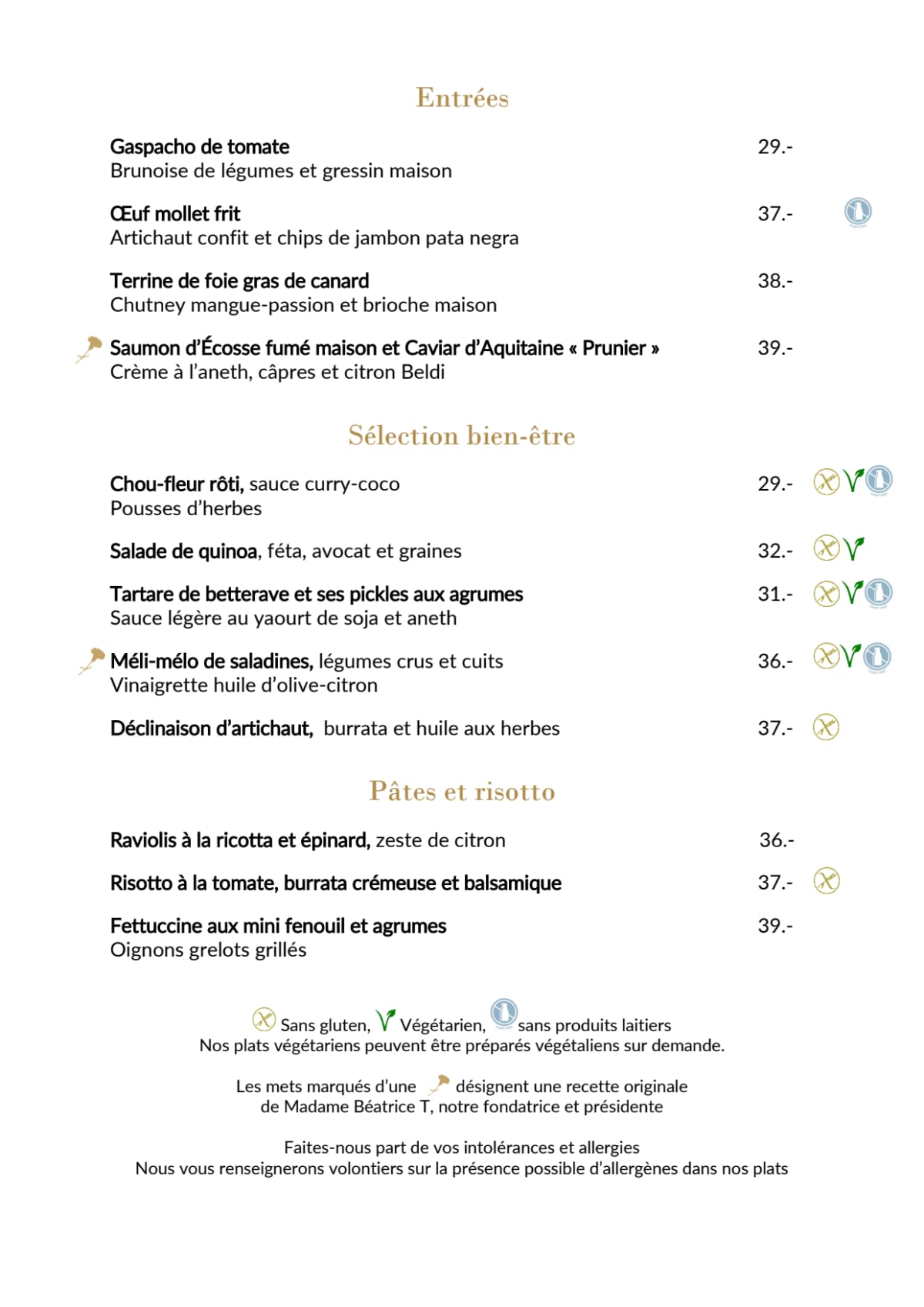 Menus 2023 - Windows Restaurant at Hotel d'Angleterre in Geneva | TheFork