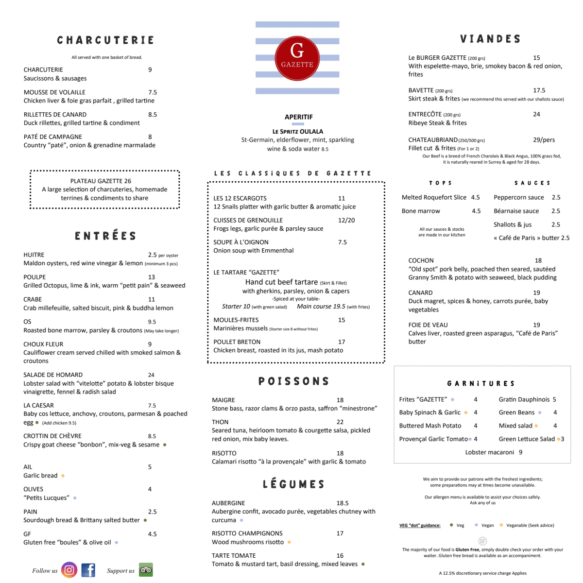 Carta y menù 2023 Actualizados - Gazette Brasserie Putney en Londres ...