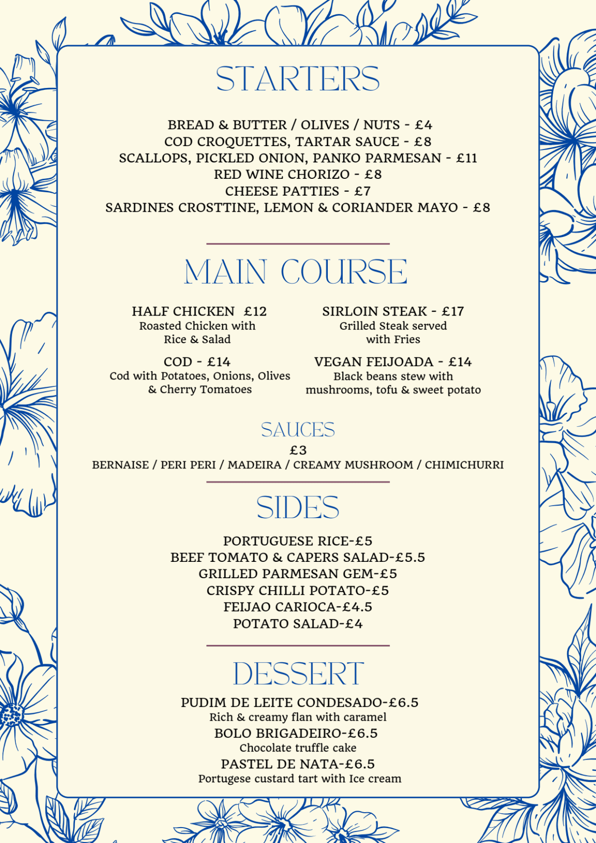 Menus 2024 - Bairro Alto in London | TheFork