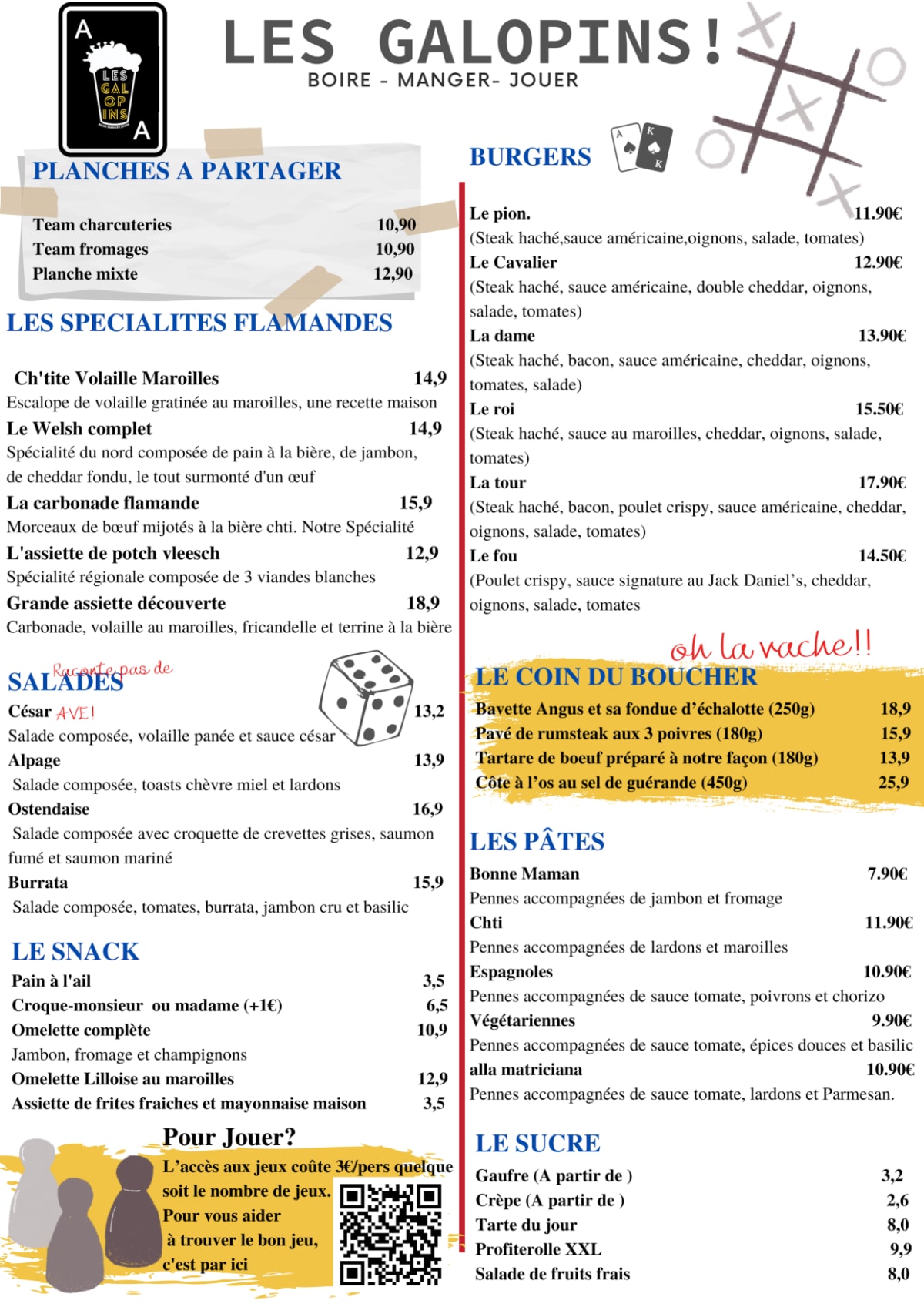 Carte et Menus 2024 - Les Galopins à Lille | TheFork