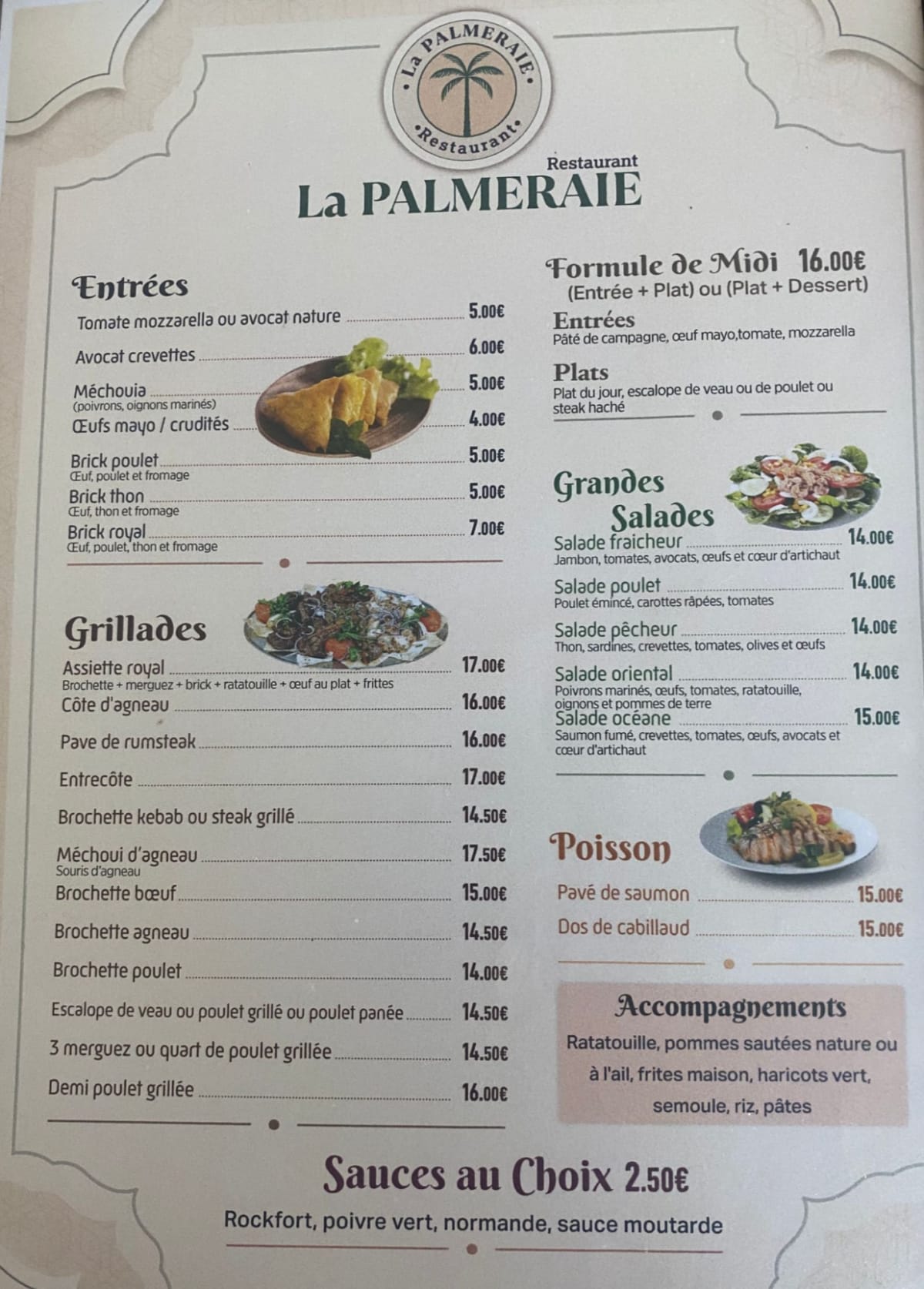 Carte et Menus 2024 - La Palmeraie à Clamart | TheFork