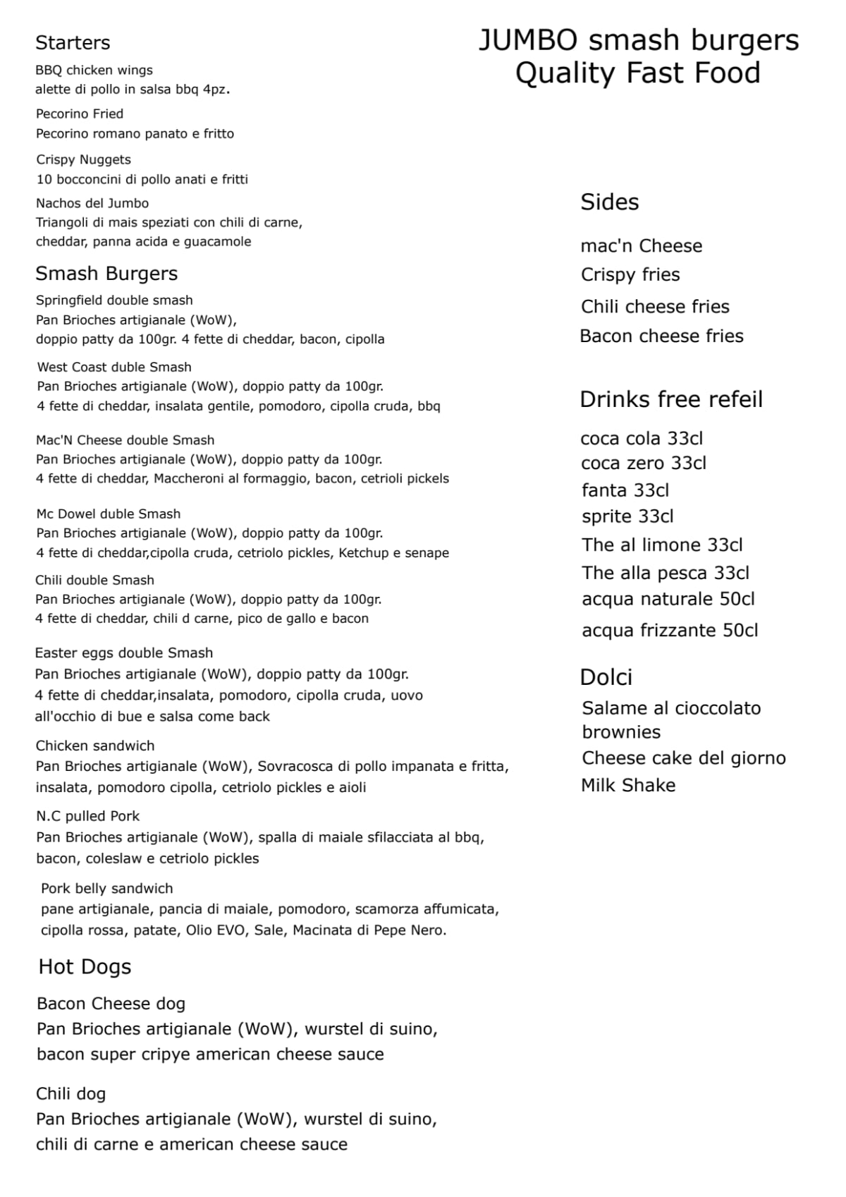 Carte et Menus 2024 - Jumbo Smash Burger à Pavie | TheFork