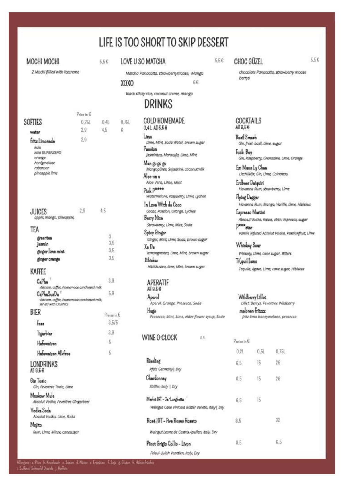 Carte et Menus 2024 - IV Restaurant à Berlin | TheFork