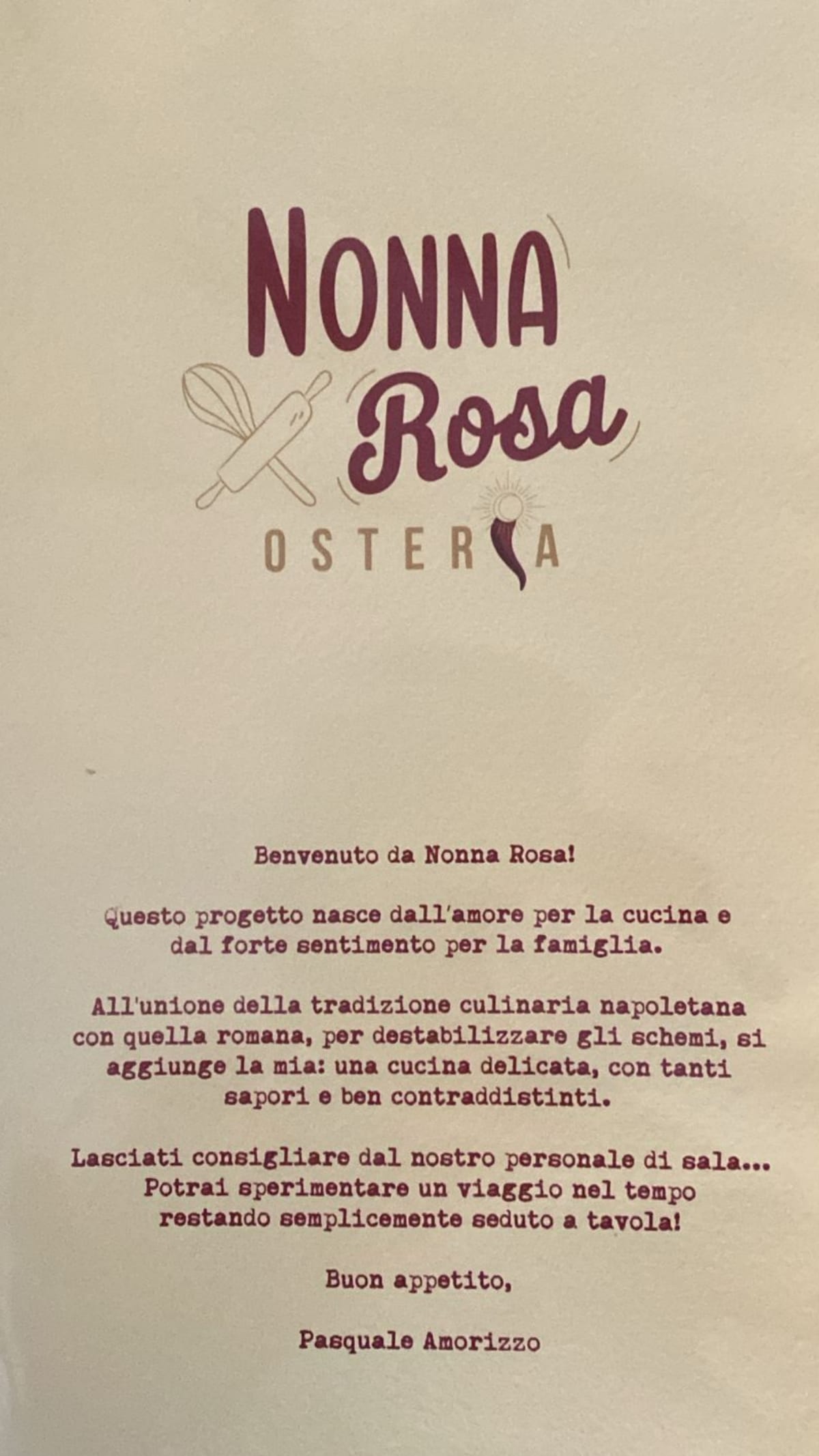 Menu 2024 - Osteria Nonna Rosa em Santa Lucia | TheFork