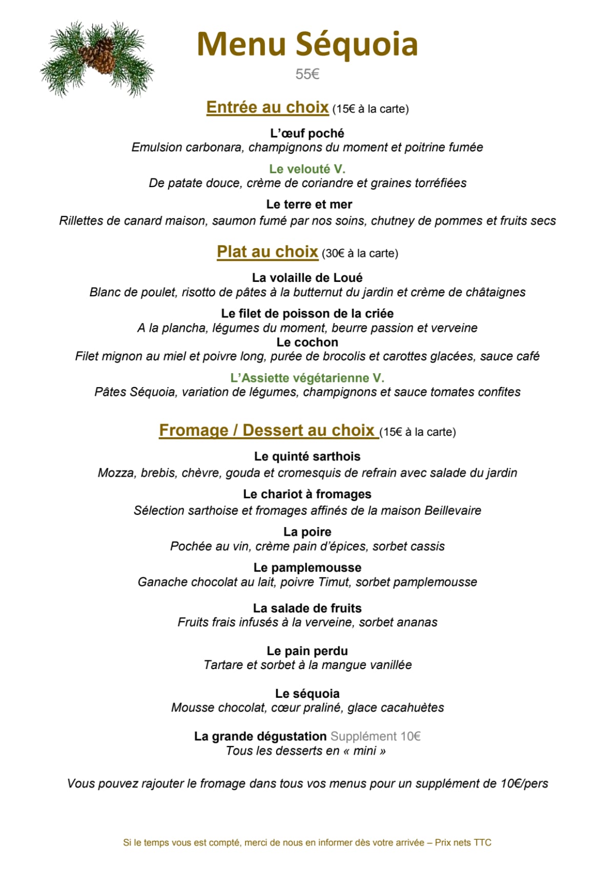 Carte et Menus 2023 - Le Séquoia à Yvré-l'Évêque | TheFork