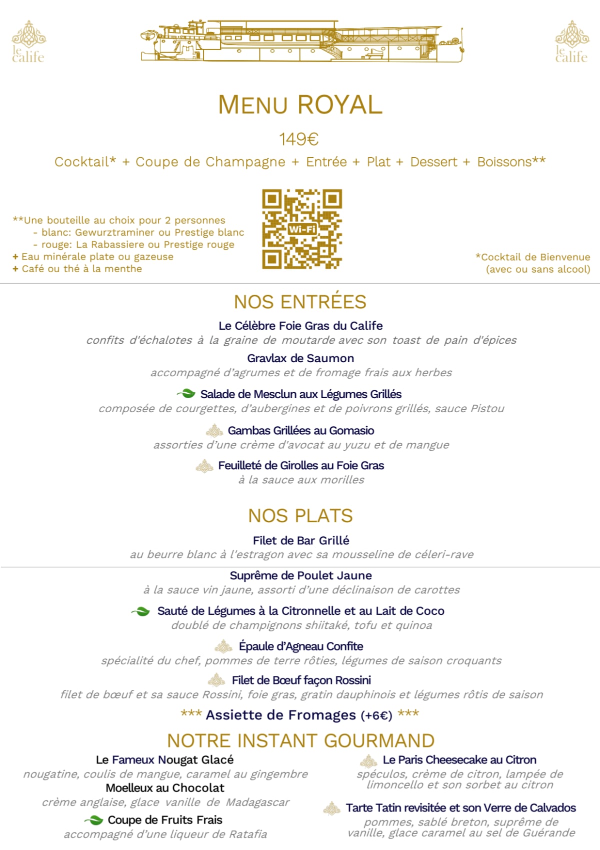 Menù completo e carta 2023 - Le calife a Parigi | TheFork